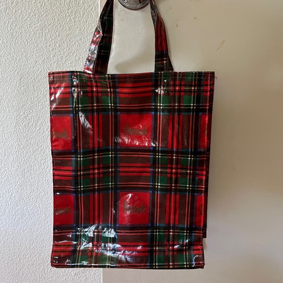 Harrods | Bags | Harrods Red Plaid Shopping Tote | Poshmark